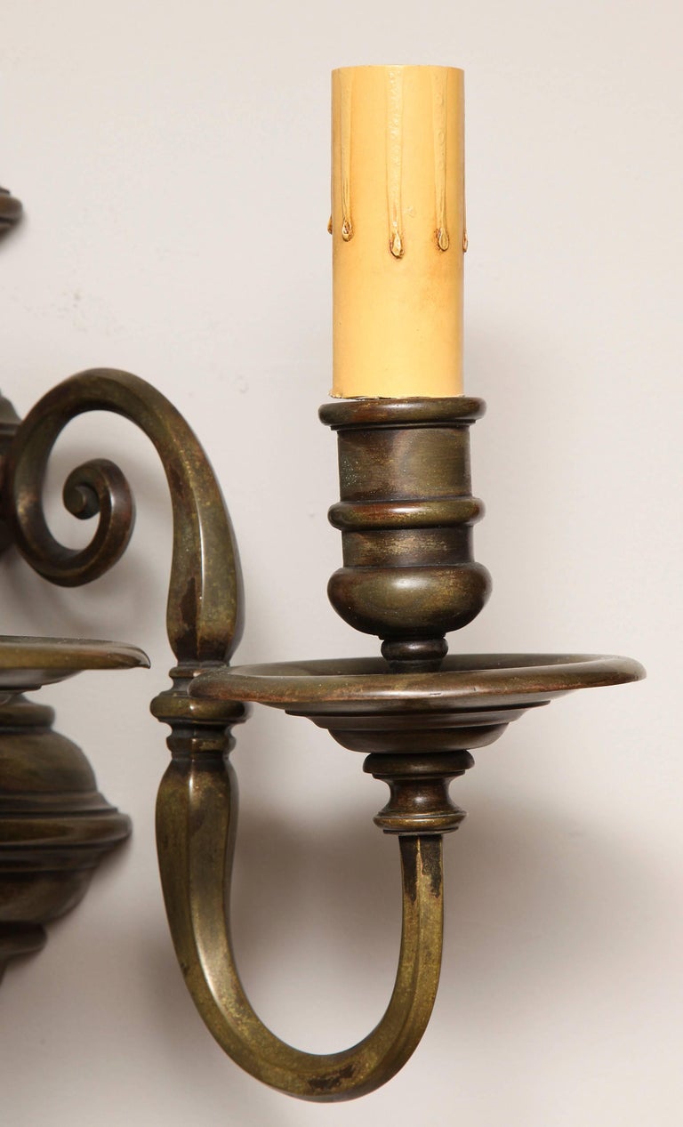 Pair of Dutch Style Three-Light Sconces by E.F. Caldwell For Sale at ...