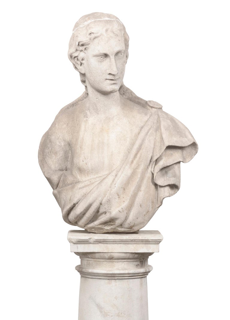 Pair of Early 19th Century Female Busts on Columnar Plinths For Sale at ...