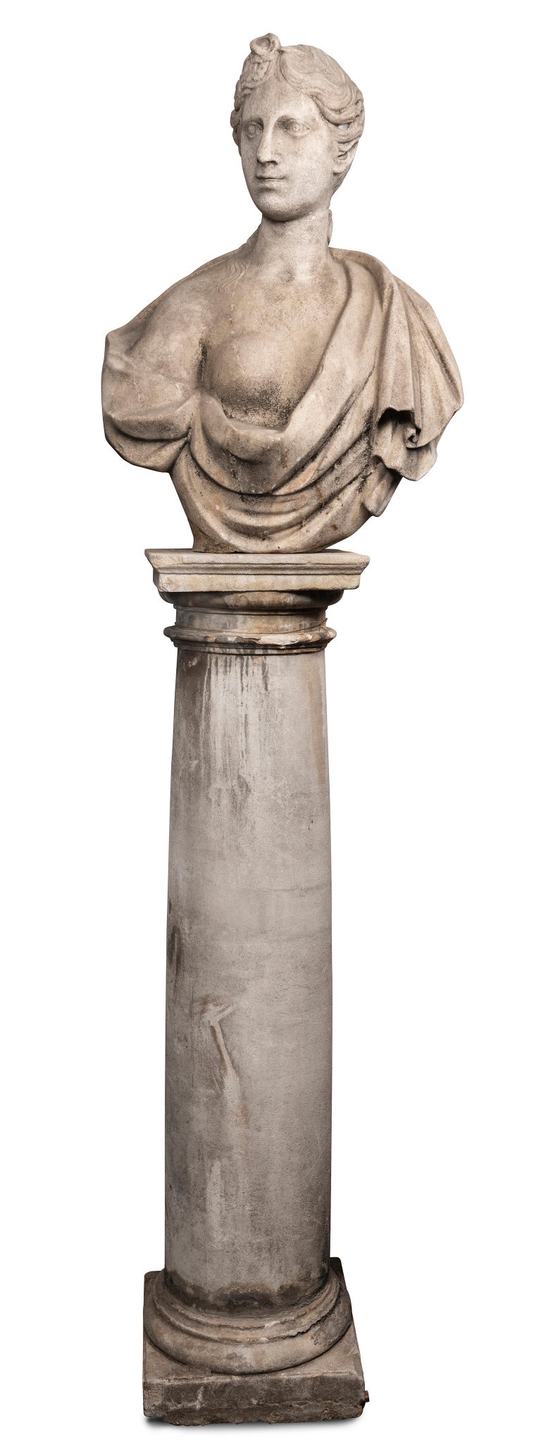 Pair of Early 19th Century Female Busts on Columnar Plinths For Sale at ...