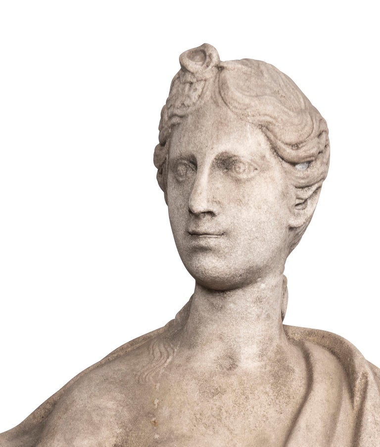 Pair of Early 19th Century Female Busts on Columnar Plinths For Sale at ...