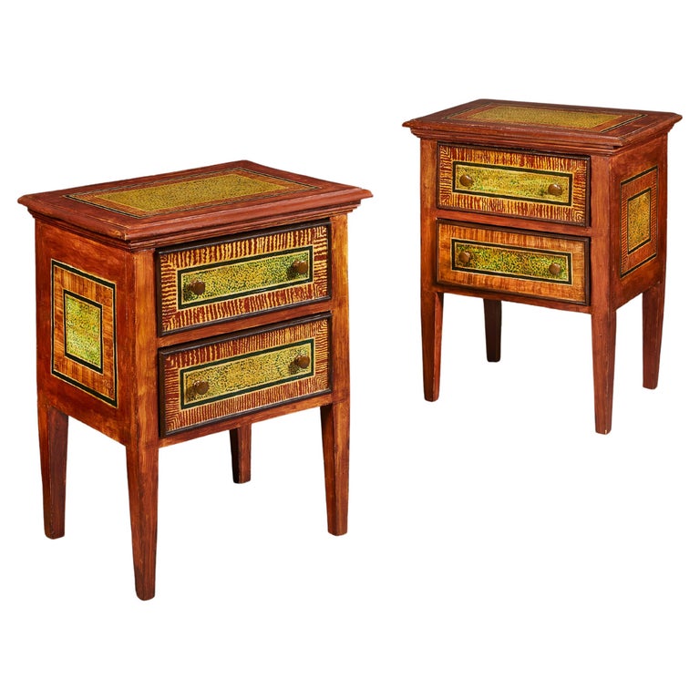 Pair of Early 19th Century Italian Painted Bedside Commodes For Sale at ...