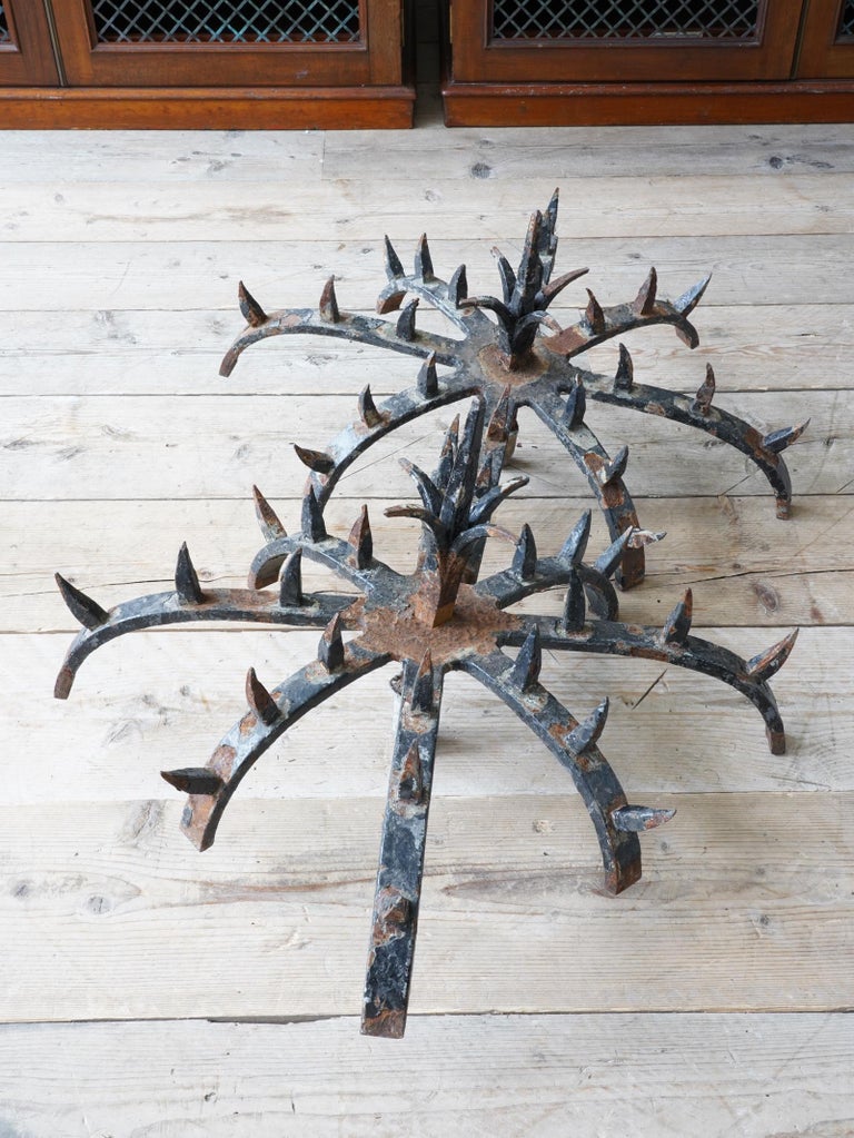 Pair of Early 19th Century Wrought Iron Pillar Caps at 1stDibs