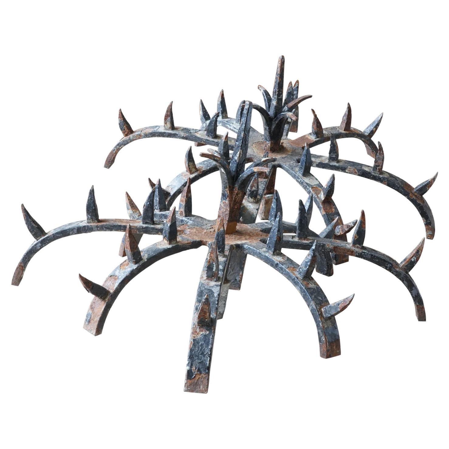 Pair of Early 19th Century Wrought Iron Pillar Caps at 1stDibs