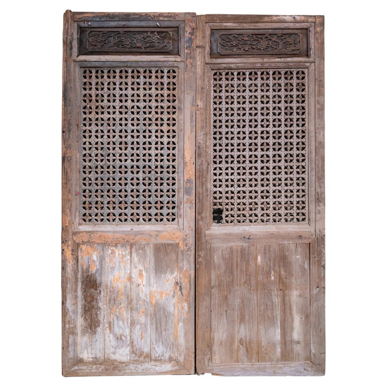 Pair of Early 20th Century Chinese Door Panels For Sale at 1stDibs