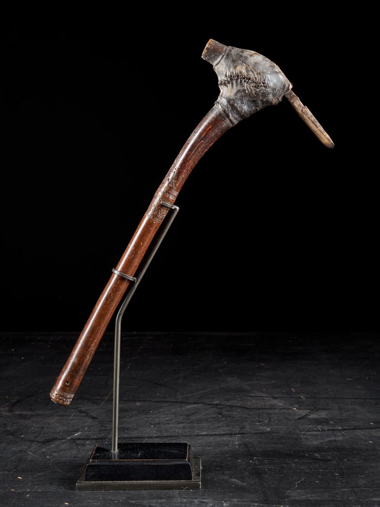 Pair of Early Native Tribal South Oceanic Ceremonial Decorated Adze For ...