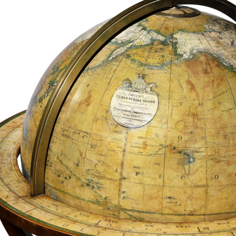 Pair of Early Victorian Globes by Smith and Son at 1stDibs