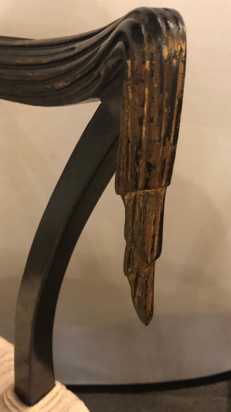 Pair of Ebonized Hollywood Regency Dorothy Draper Attributed Side ...