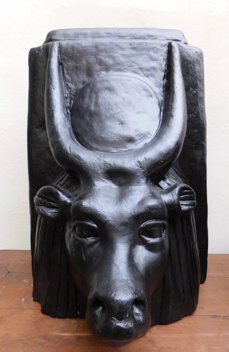 Pair of Bulls Head Egyptian Revival Sculptures of the God Apis For Sale ...