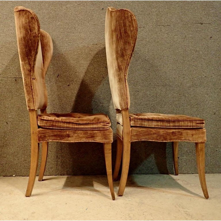 A Pair of Elegant High Back Wingback Chairs at 1stDibs