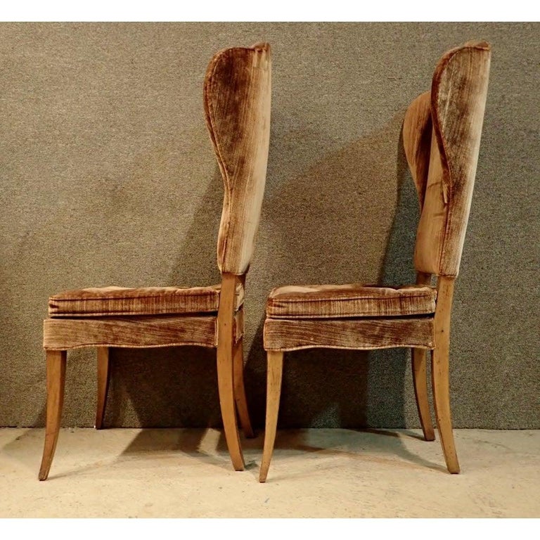 A Pair of Elegant High Back Wingback Chairs at 1stDibs