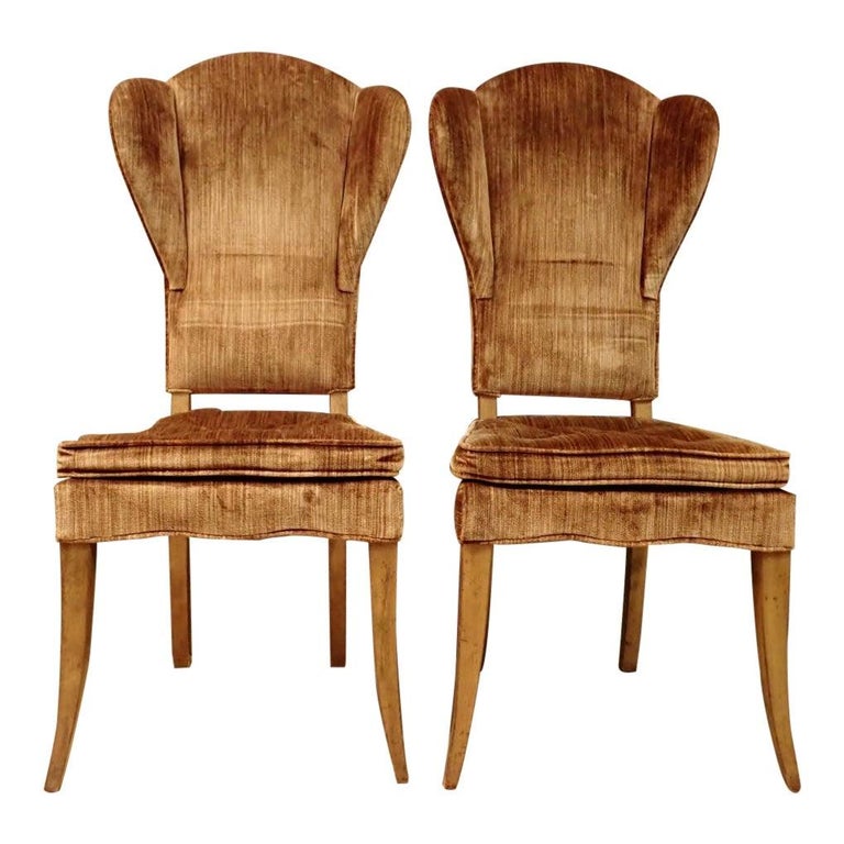 A Pair of Elegant High Back Wingback Chairs at 1stDibs