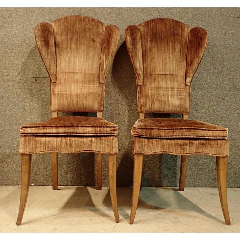 A Pair of Elegant High Back Wingback Chairs at 1stDibs