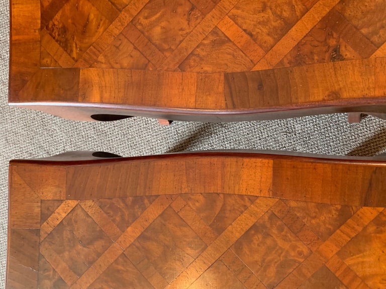 Pair of Elegant Italian Tables with Cabriolet Legs For Sale at 1stDibs