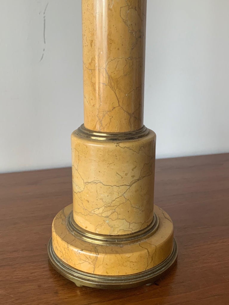 Pair of Elegant Marble Column Lamps, circa 1950s For Sale at 1stDibs