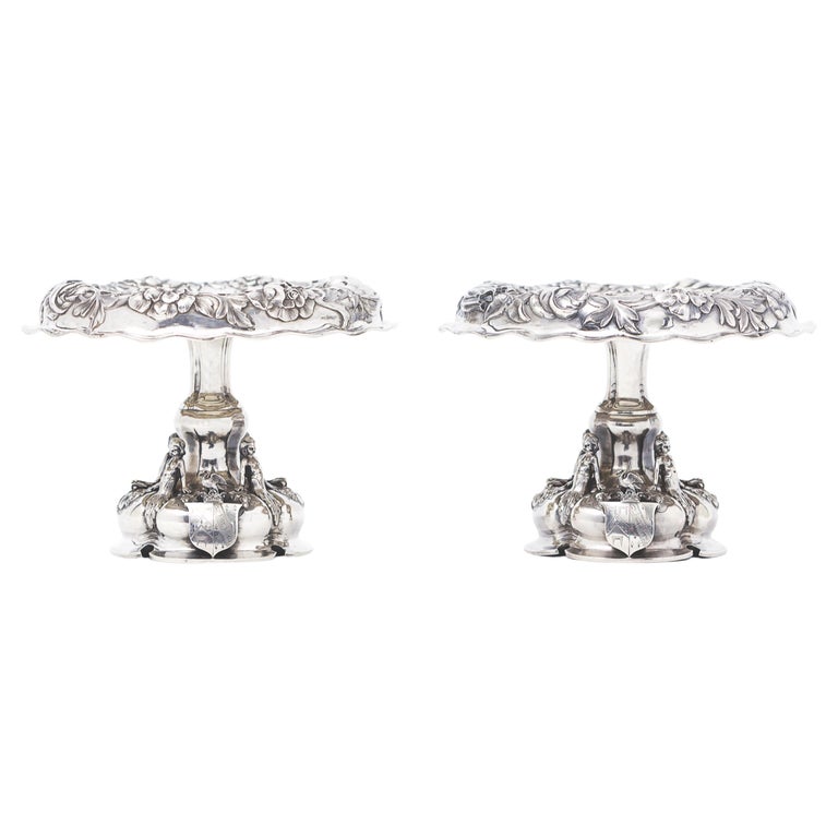 Pair of English 19th Century '1875' Victorian Silver Tazze by Alexander ...