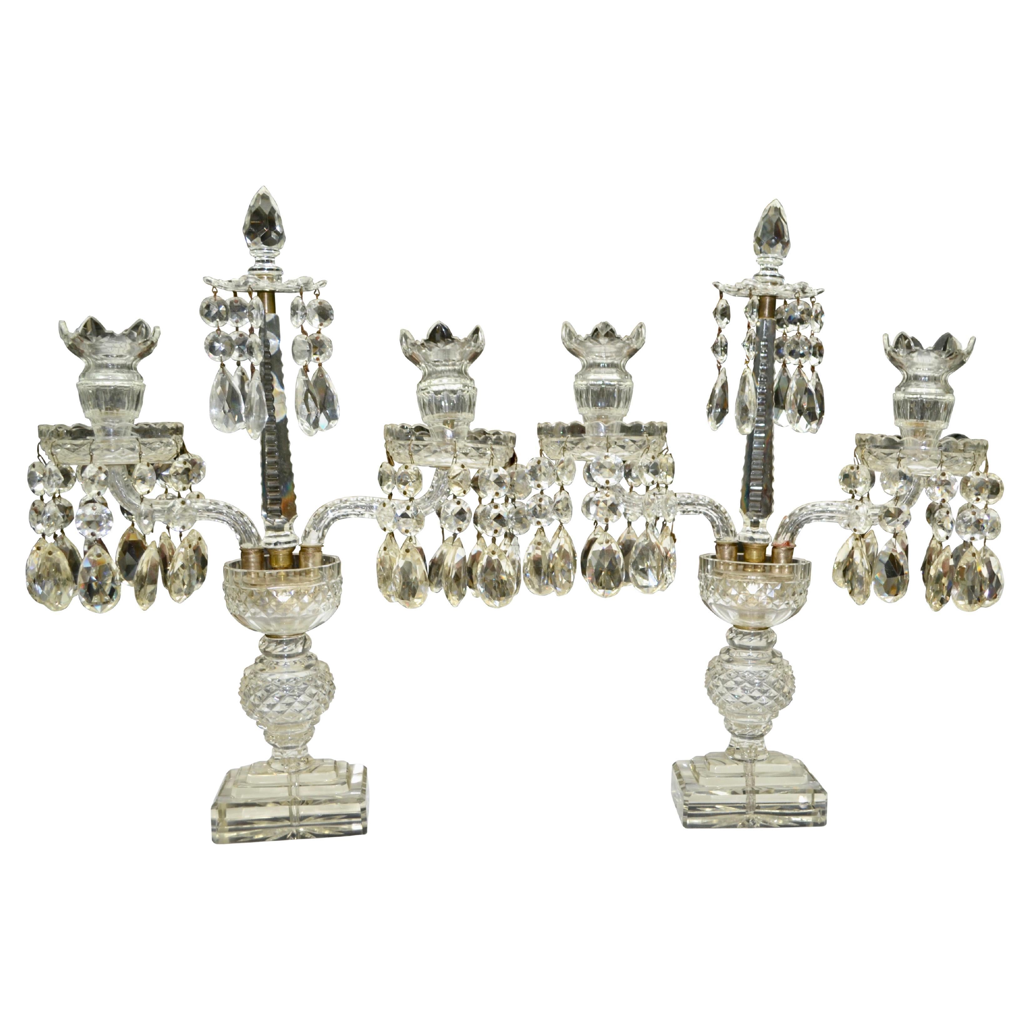 Pair of English Georgian Silver Plate Candelabras For Sale at 1stDibs