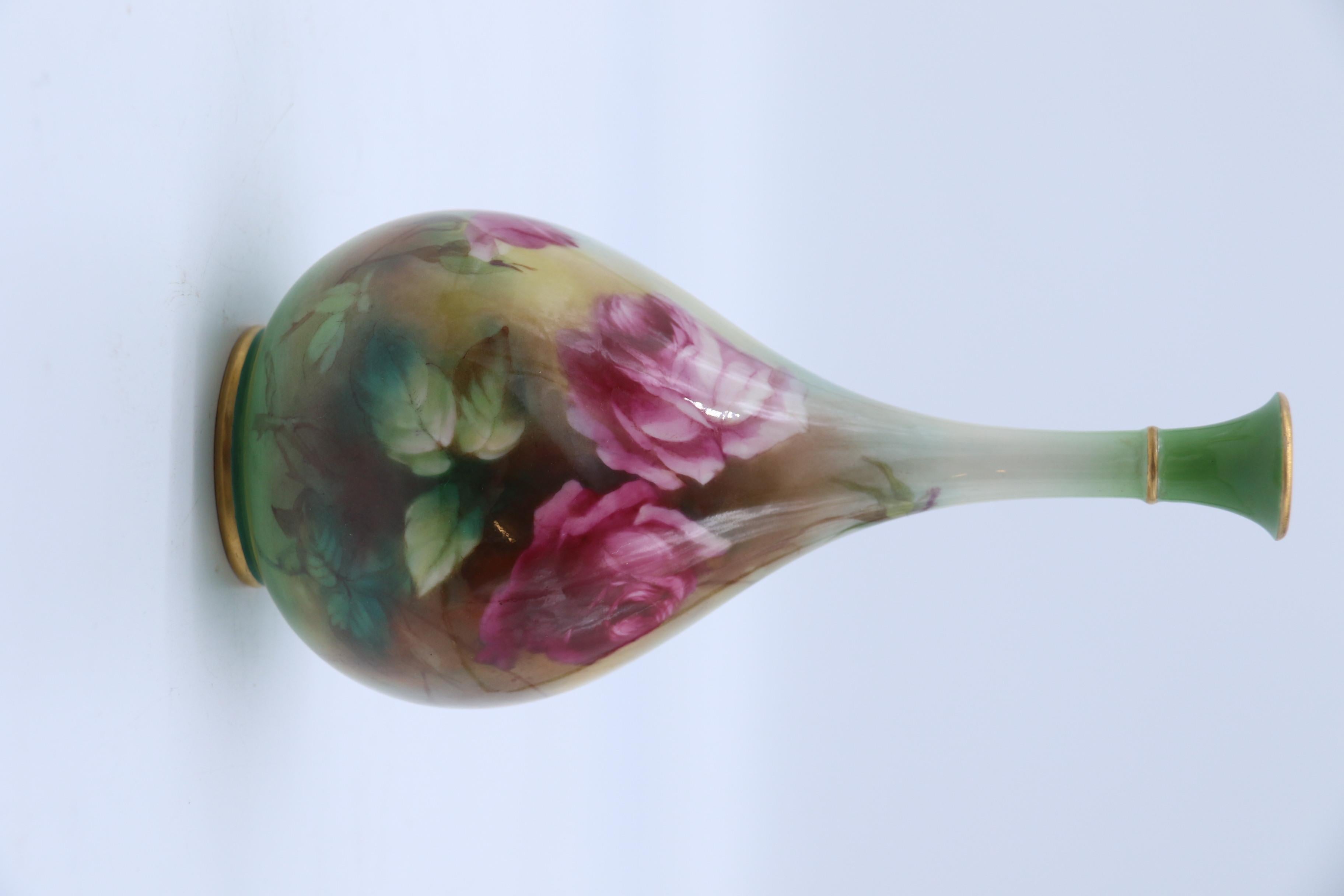 Pair of English Royal Worcester Hadley's Vases by Harry Martin Dated ...