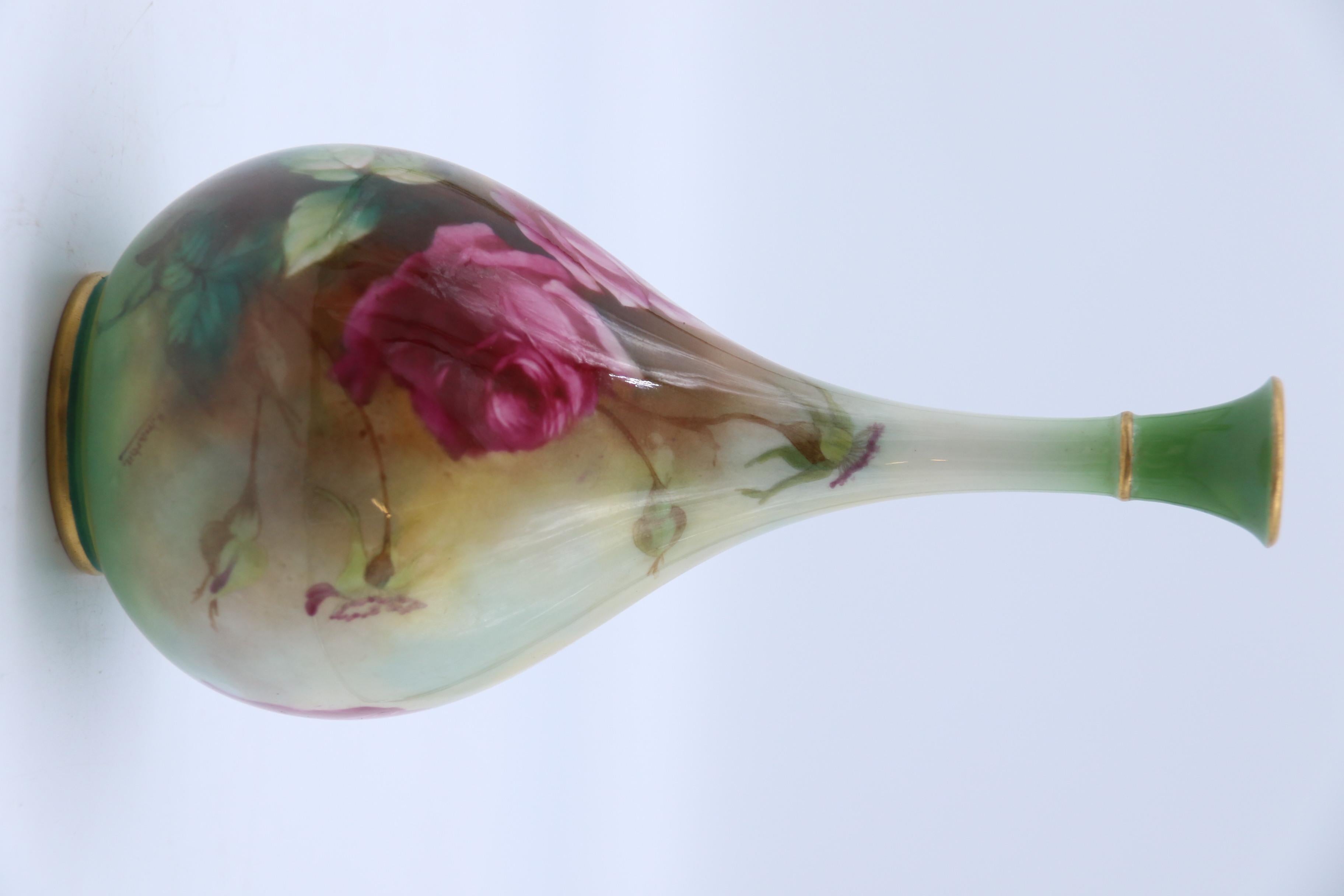 Pair of English Royal Worcester Hadley's Vases by Harry Martin Dated ...