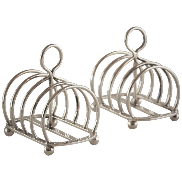 Pair of English Sterling Silver Toast Racks at 1stDibs