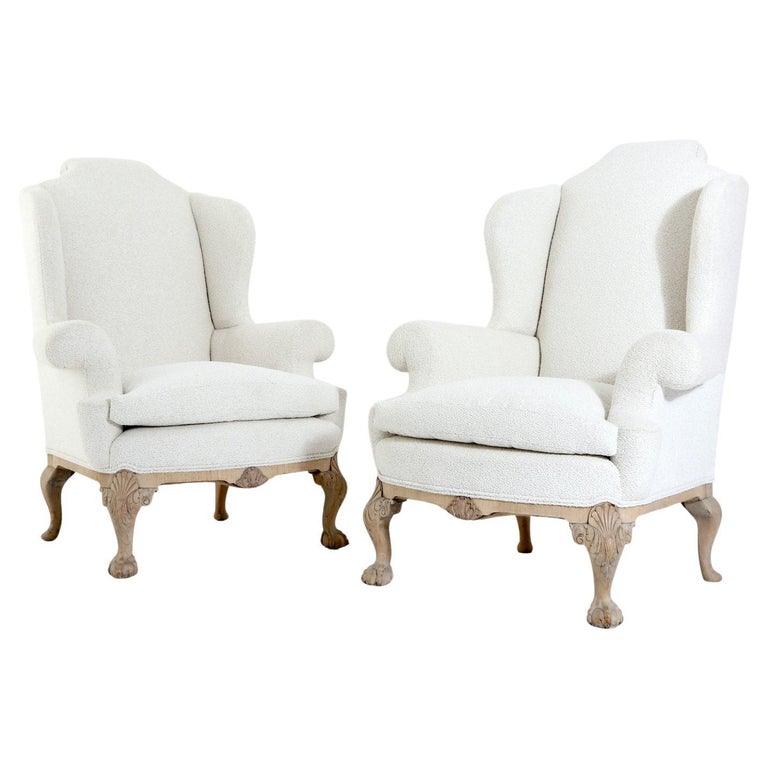 A Pair of English Wing Chairs For Sale at 1stDibs