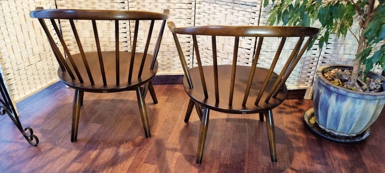 Pair of Ercol 451 Low Fireside Cowhorn Armchairs Chairs For Sale at 1stDibs