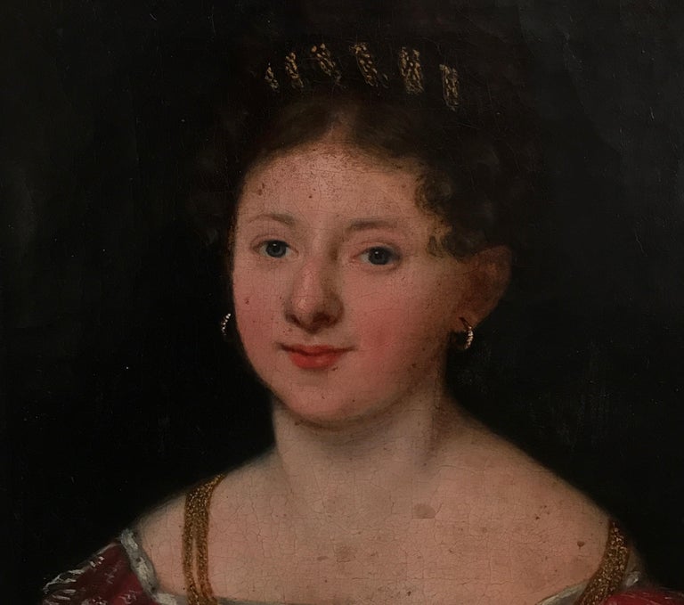 Pair of European Portraits of an Aristocratic Couple, 1819 For Sale at ...