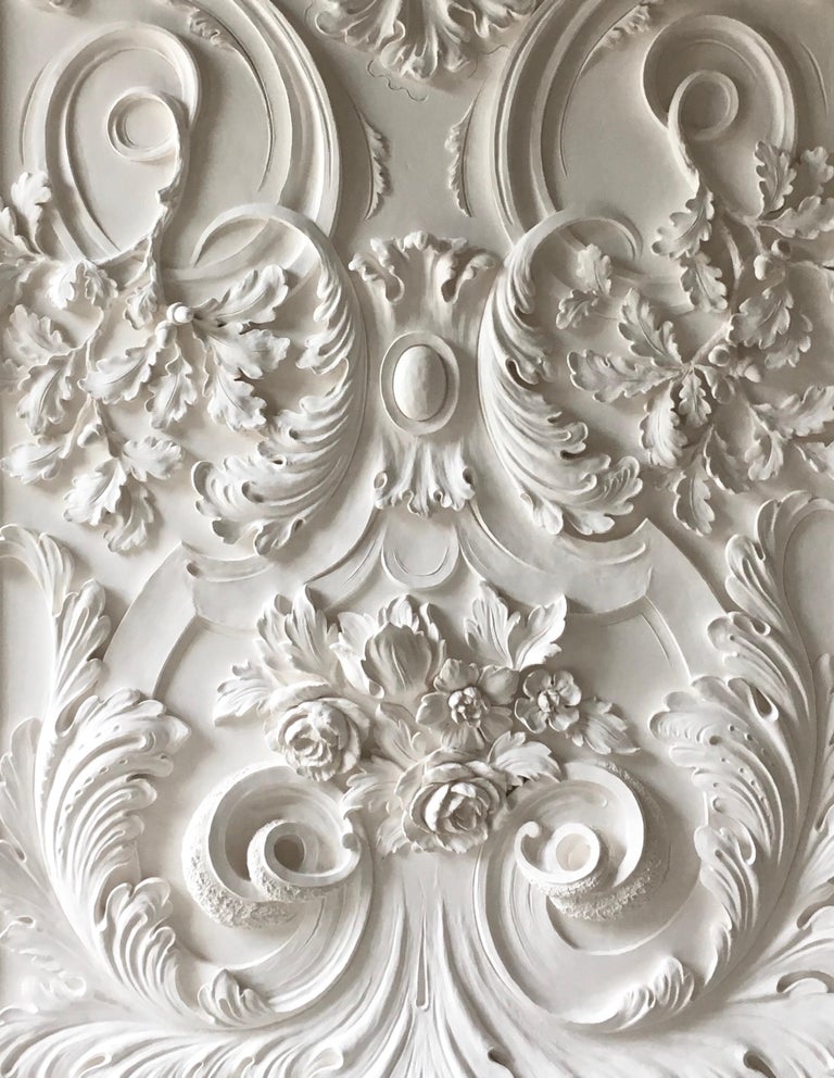 A pair of 'Flower Garden' plaster panels by Geoffrey Preston MBE For ...