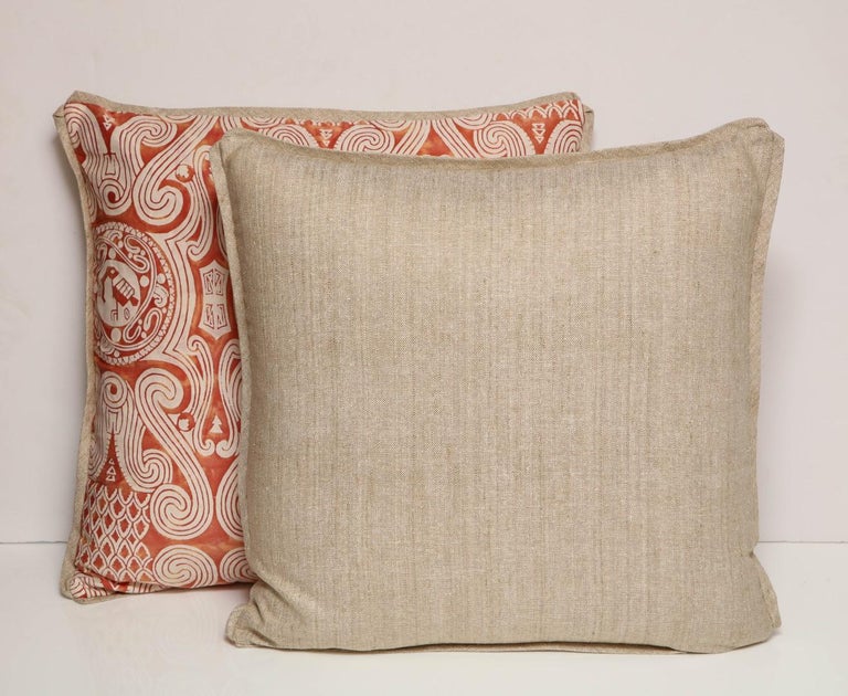 Pair of Fortuny Fabric Cushions in the Peruviano Incan Pattern For Sale ...
