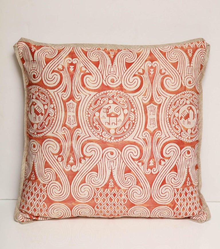 Pair of Fortuny Fabric Cushions in the Peruviano Incan Pattern For Sale ...