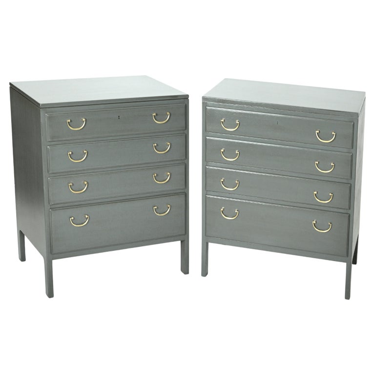 Pair of Four Drawer Painted Mahogany Chests Designed by David Rosen for ...