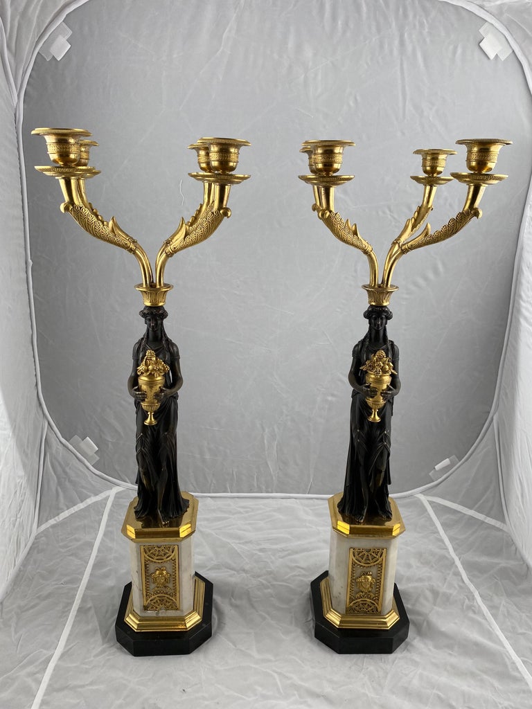 Pair of Four Light Candelabra, Late 18th Century For Sale at 1stDibs
