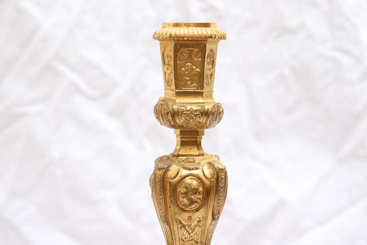 Pair of French 19th Century Louis XIV Style Candlesticks at 1stDibs