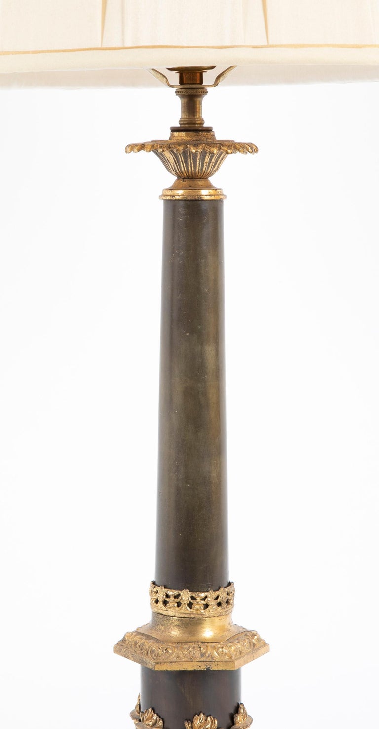 Pair of French Bronze Directoire Period Lamps at 1stDibs