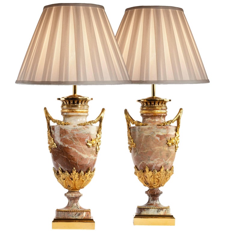 Pair of French Marble Table Lamps at 1stDibs