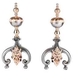 Wrought Iron Cresset Andirons, English, circa 1800 For Sale at 1stDibs ...