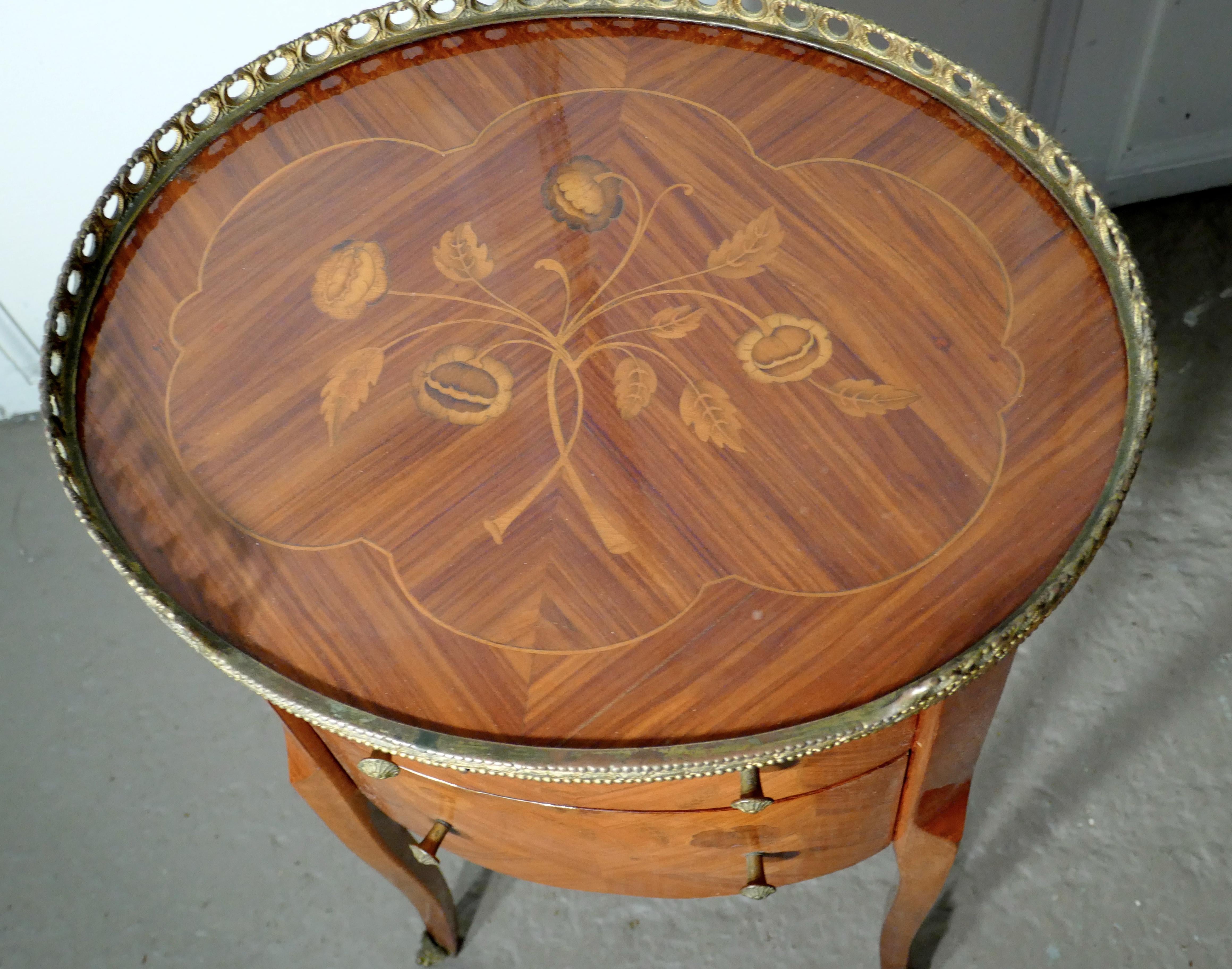 Pair of French Oval Inlaid Bedside Drawer Tables at 1stDibs | oval ...