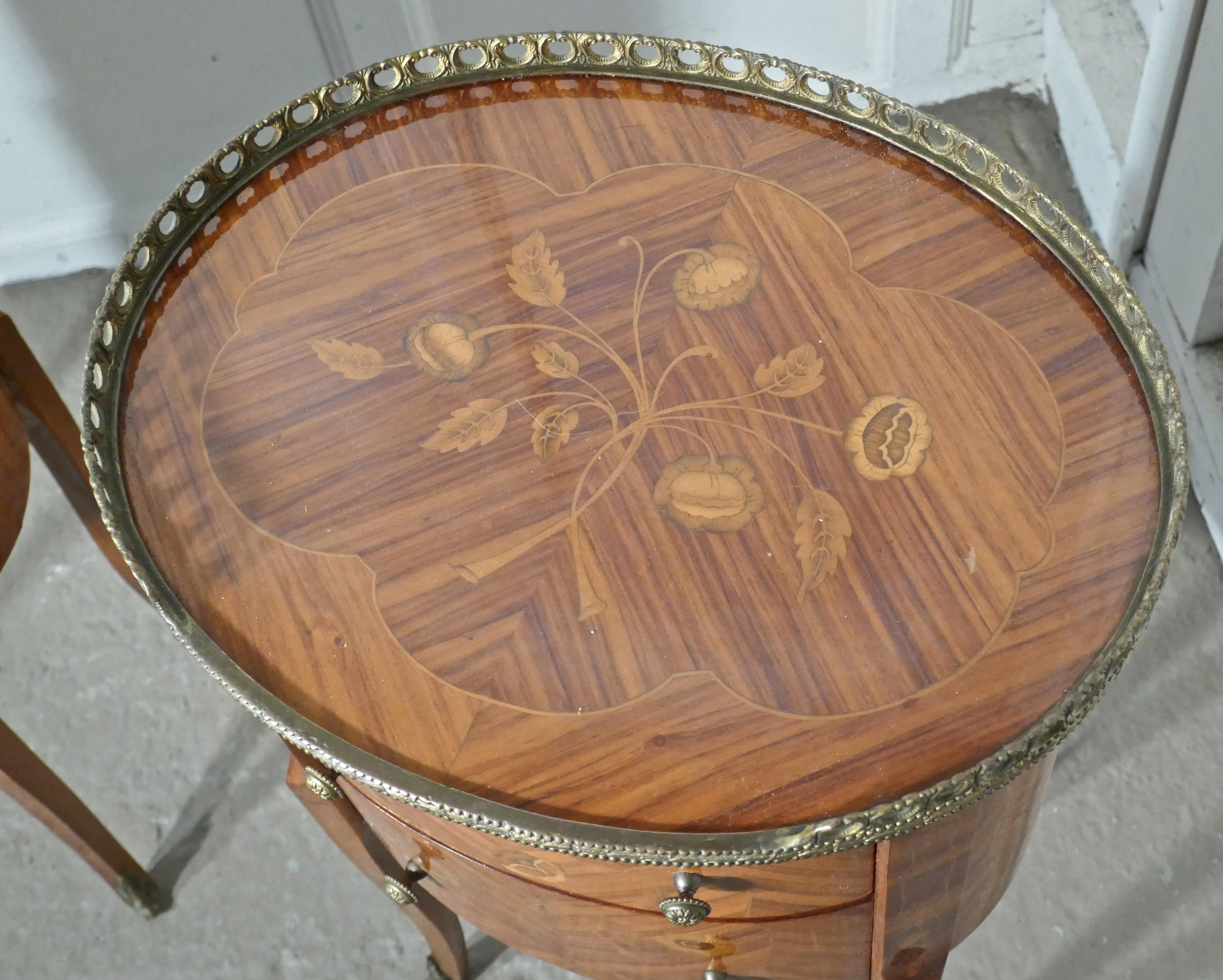 Pair of French Oval Inlaid Bedside Drawer Tables at 1stDibs | oval ...