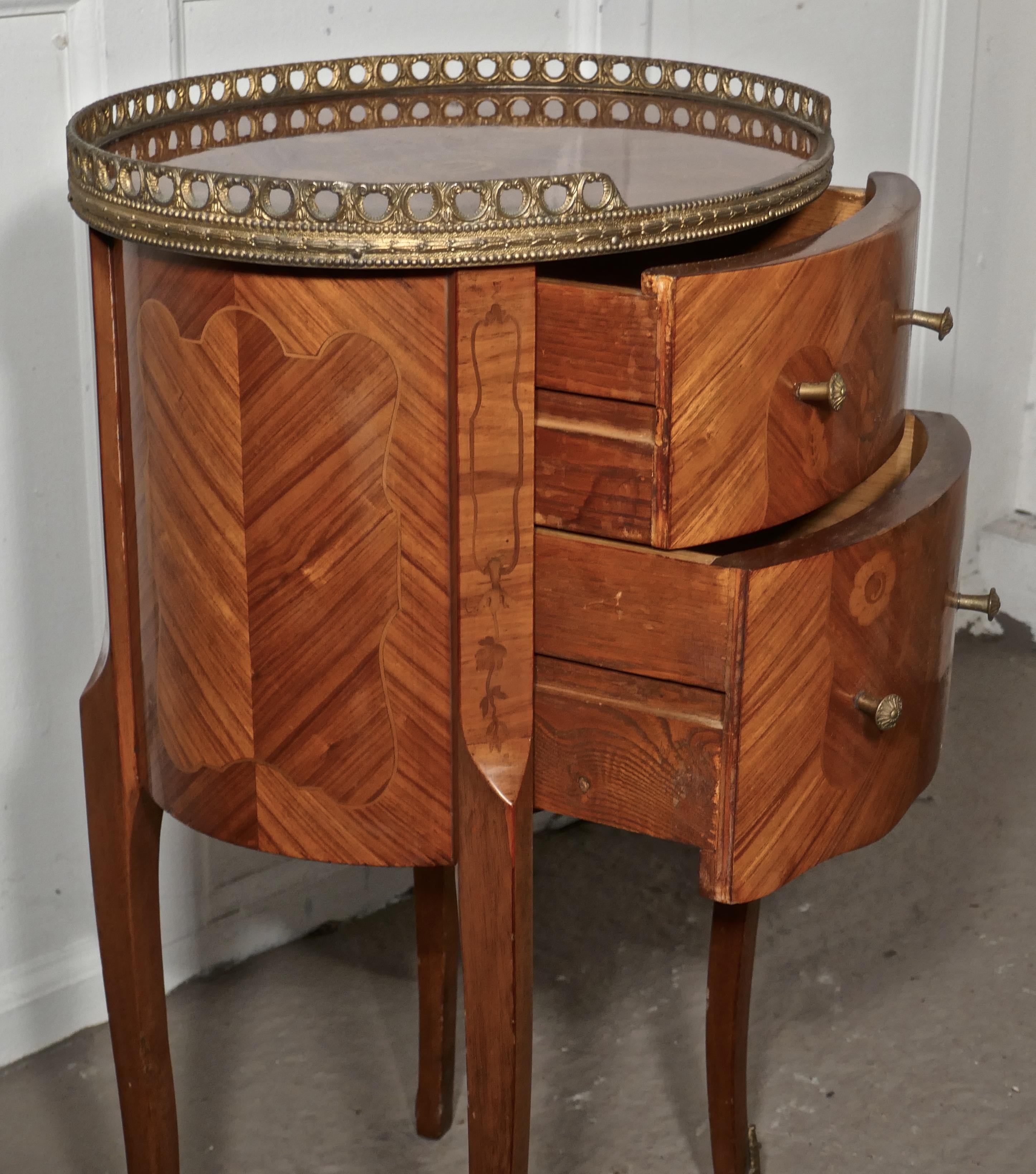 Pair of French Oval Inlaid Bedside Drawer Tables at 1stDibs | oval ...