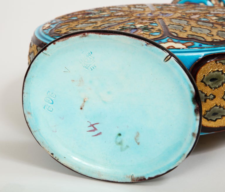 Pair of French Porcelain Moon Flask Vases, for the Islamic/Moorish ...