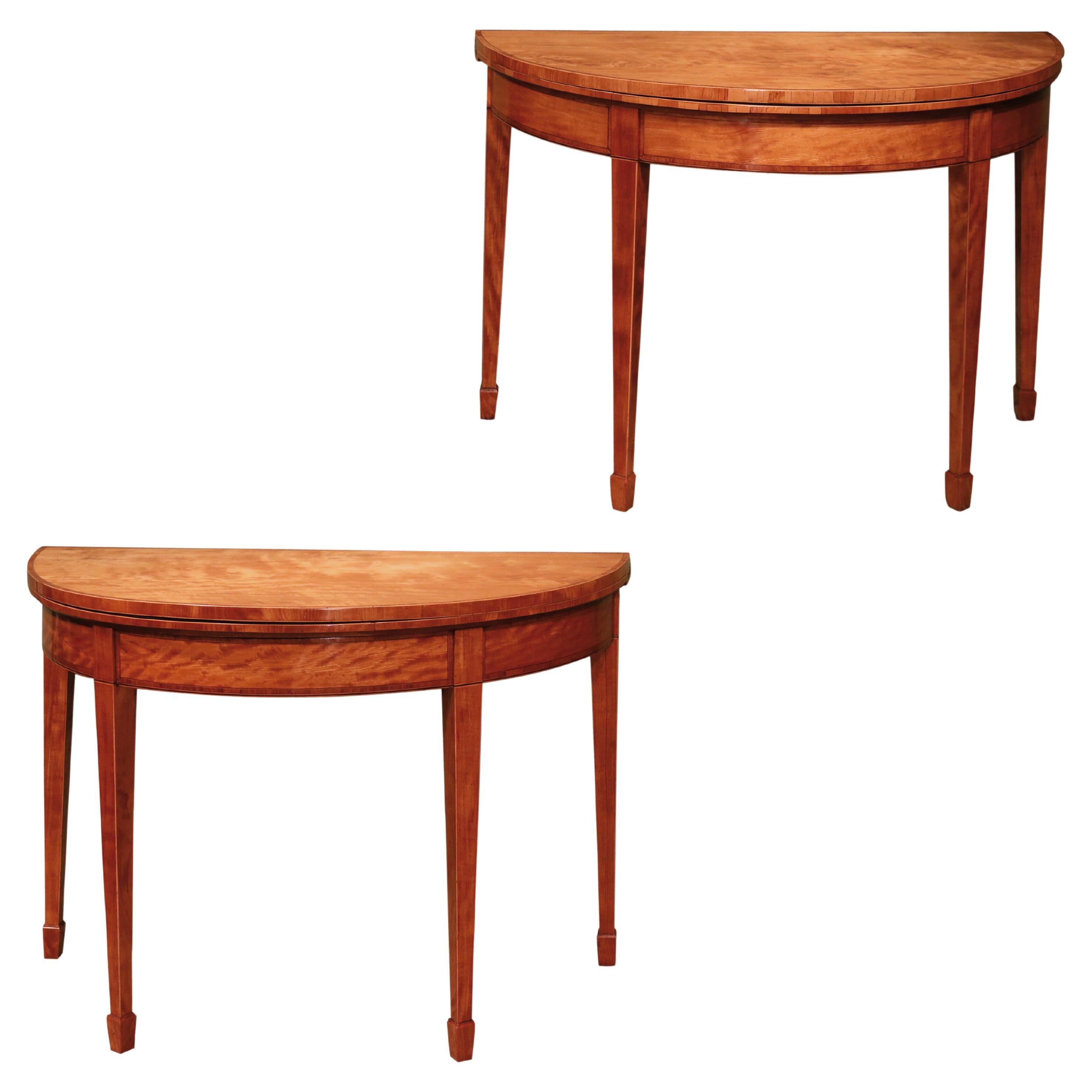 Sheraton Satinwood Card Table For Sale at 1stDibs