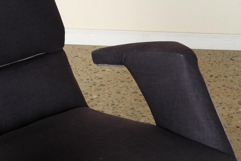 Pair of George Jetson Style Upholstered Club Chairs For Sale at 1stDibs