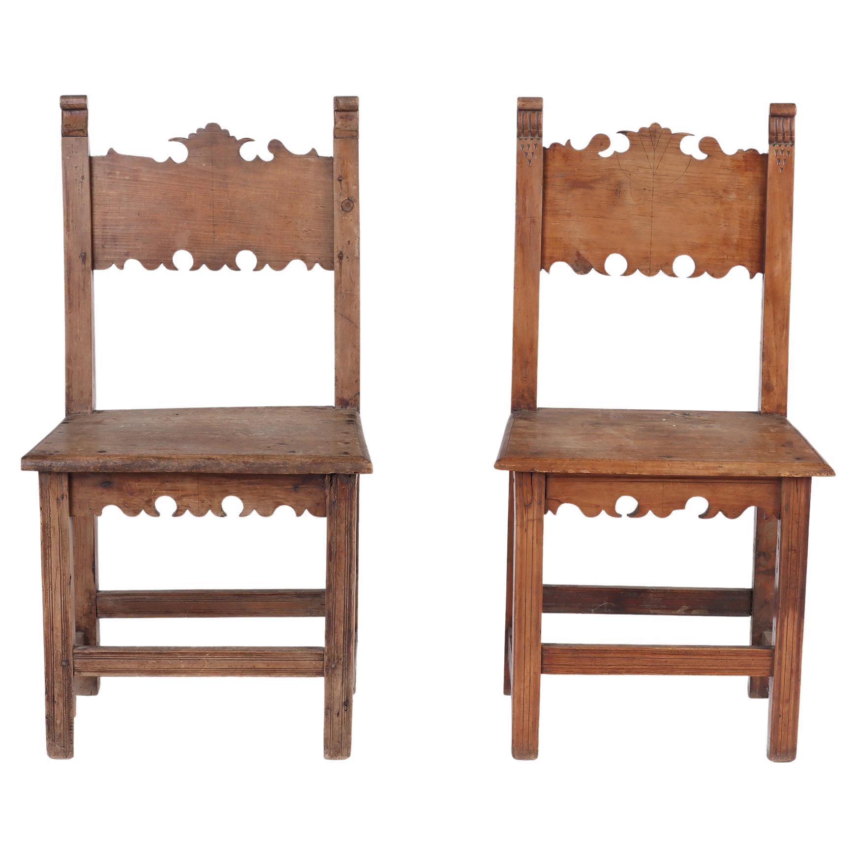 Pair of German Walnut Chairs, 19th Century at 1stDibs