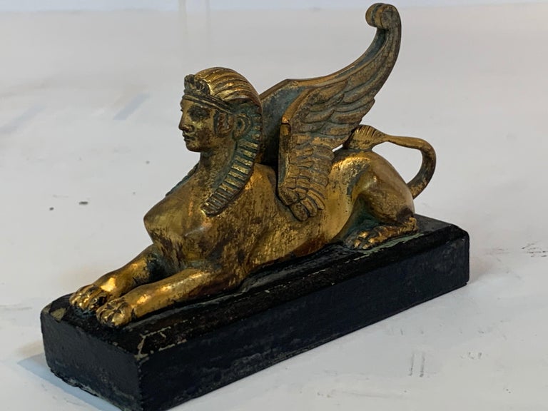 Pair of Gilt Bronze Grand Tour Winged Sphinxes on Ebonized Bases For ...