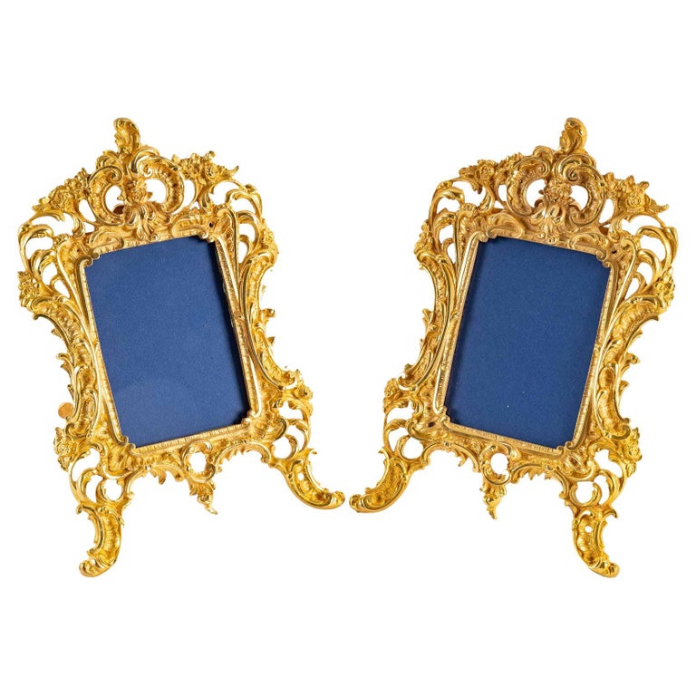 A pair of gilt bronze picture frames, 19th century For Sale at 1stDibs