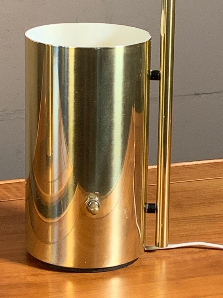 Pair of Gold George Nelson Koch Lowy Table Lamps with Adjustable Shades ...