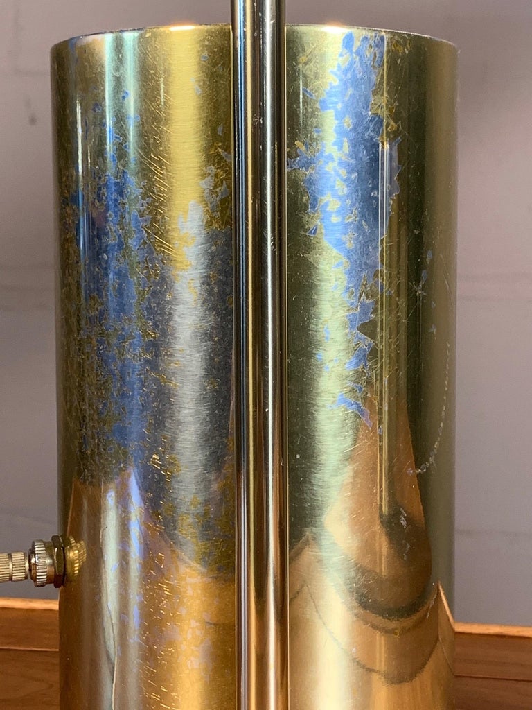 Pair of Gold George Nelson Koch Lowy Table Lamps with Adjustable Shades ...