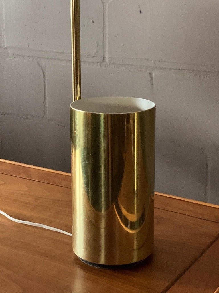 Pair of Gold George Nelson Koch Lowy Table Lamps with Adjustable Shades ...