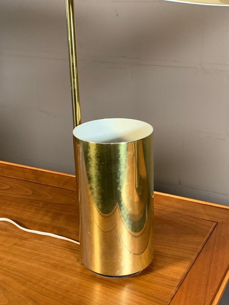 Pair of Gold George Nelson Koch Lowy Table Lamps with Adjustable Shades ...