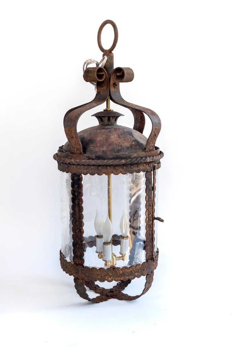 Pair of Heavy Cast Iron Round Hanging Lanterns, Sold Separately For ...