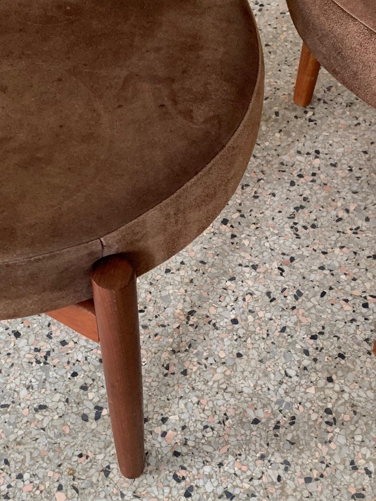 Pair of Hugo Frandsen Teak Stools for Spottrup, Denmark, 1960s at 1stDibs